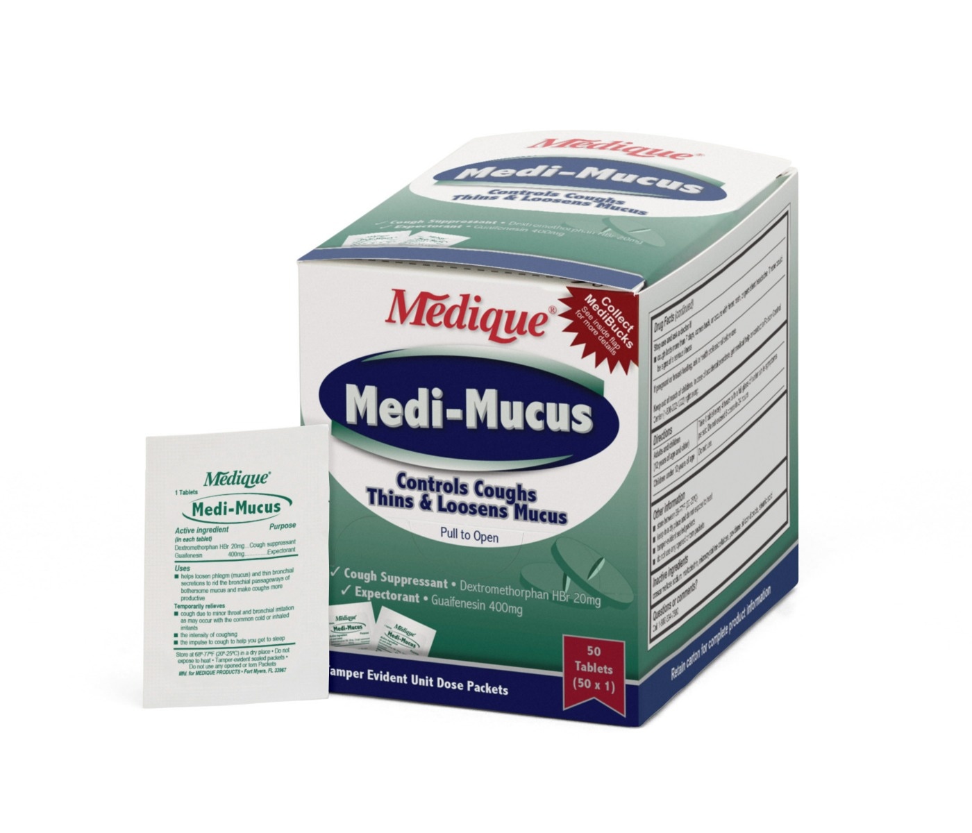 Medique Medi-Mucus Tablets - 50 per Box | Medco Sports Medicine