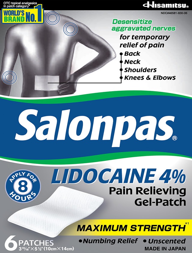 Salonpas Lidocaine Gel-Patch - 6 Per Box | Medco Sports Medicine